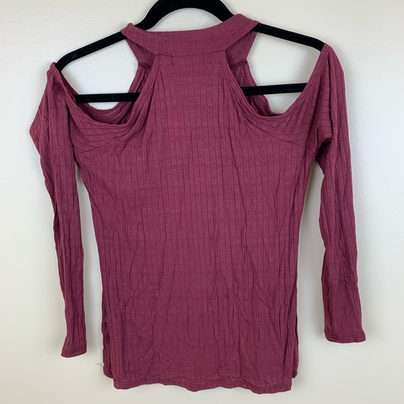 NYTT | Tops | Long Sleeve Open Shoulder Ripped Shirt | Poshmark